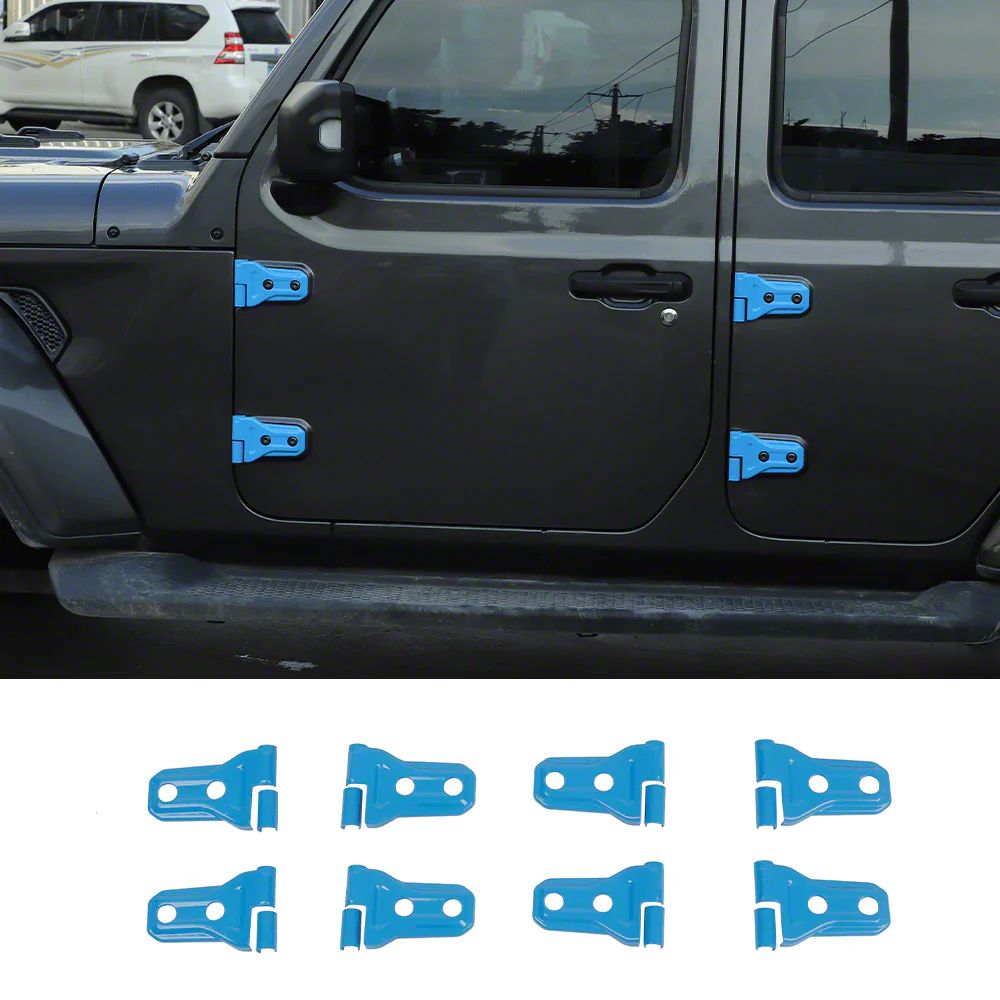 Jeep Gladiator Door Hinge Covers; Light Blue (20-26 Jeep Gladiator JT ...