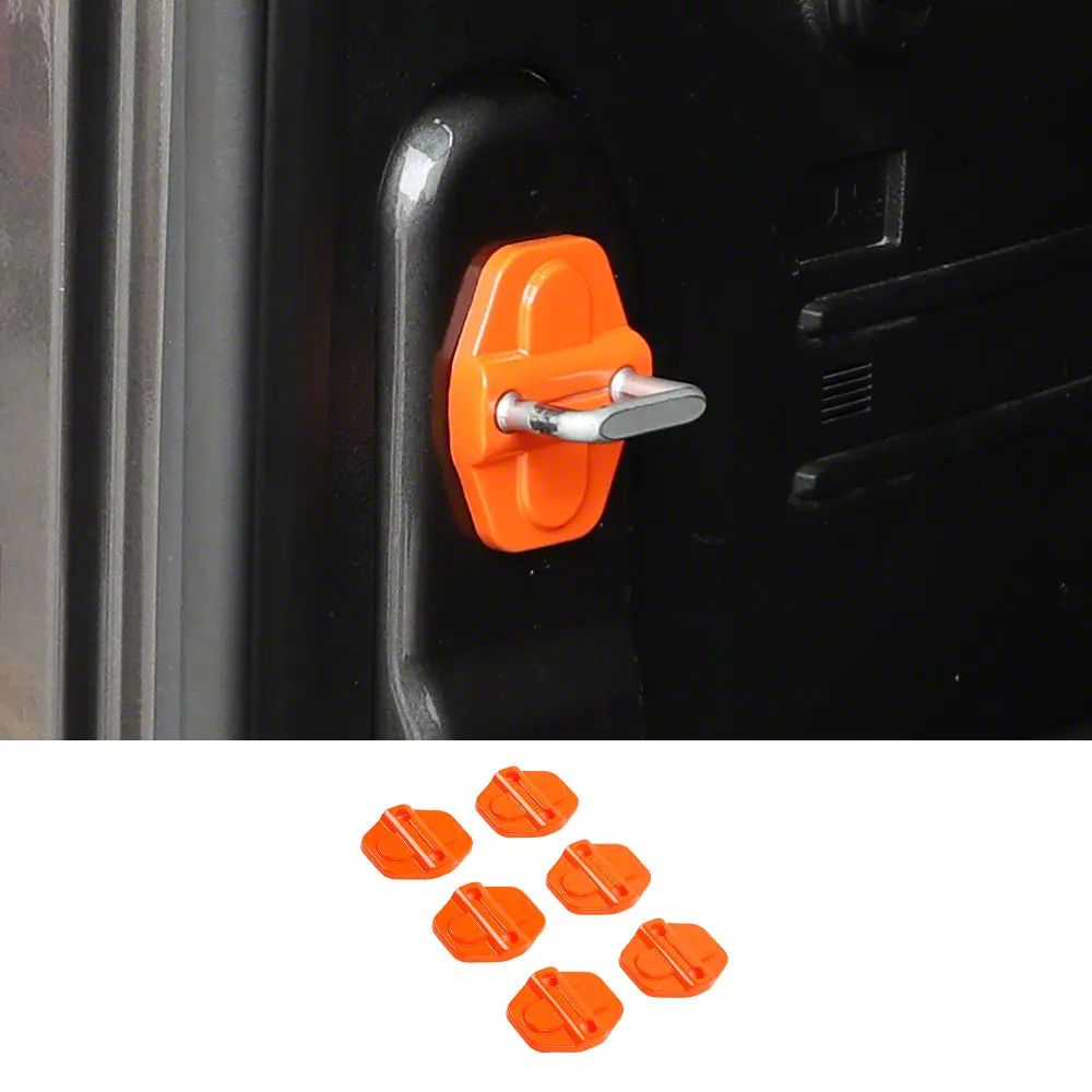 Jeep Gladiator Door Latch Covers; Orange (20-26 Jeep Gladiator JT ...