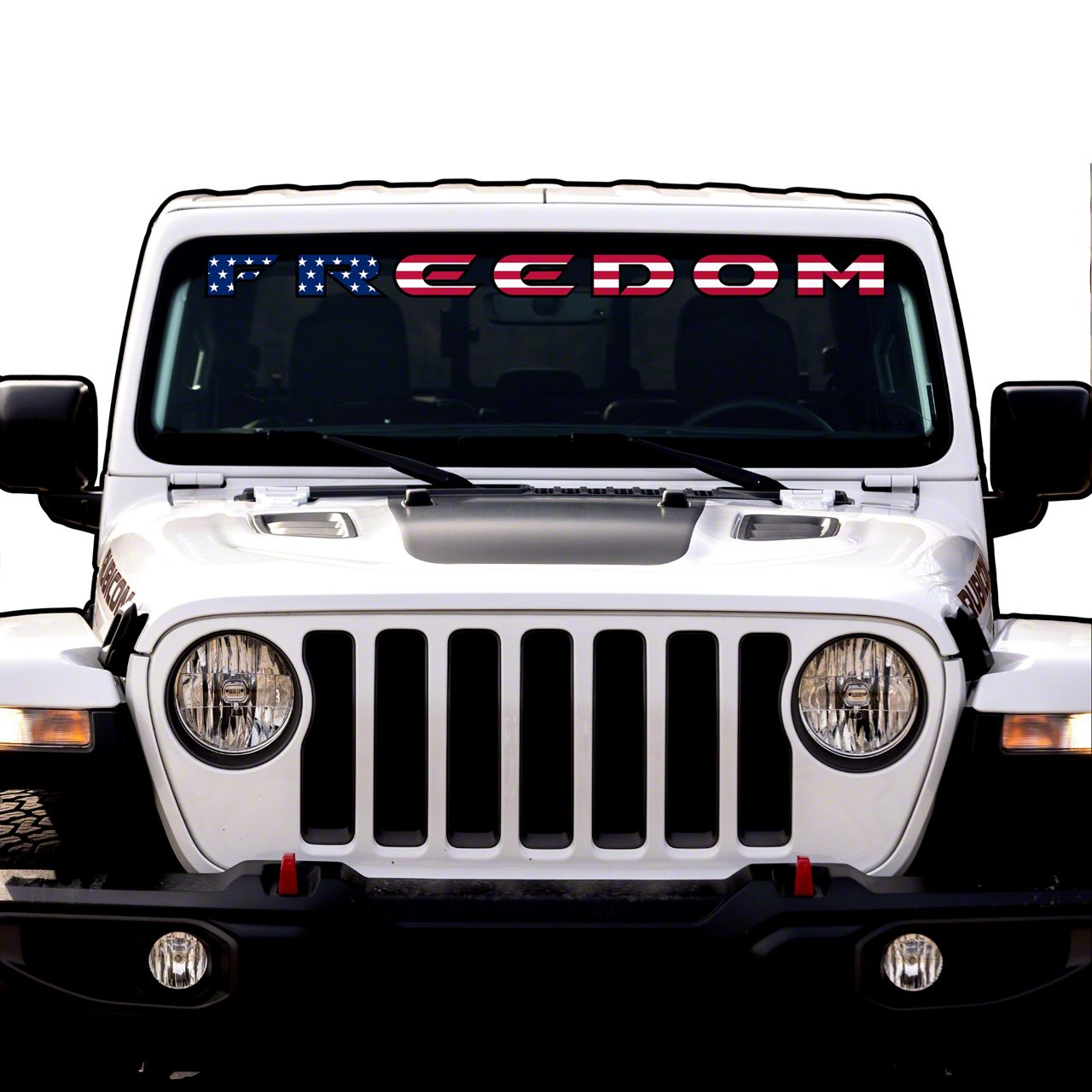Jeep Gladiator FREEDOM Windshield Lettering; Stars and Stripes ...