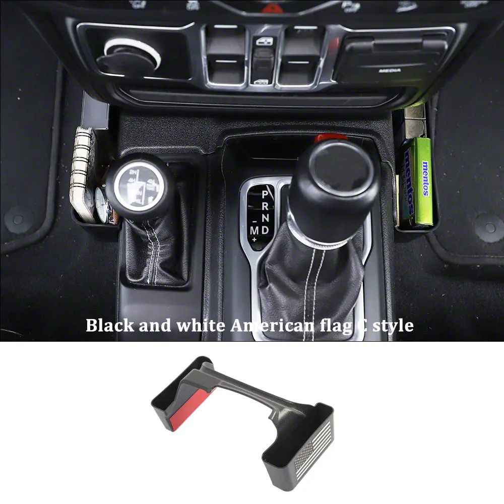 Jeep Gladiator Gear Shift Storage Box Tray; Black and White American ...