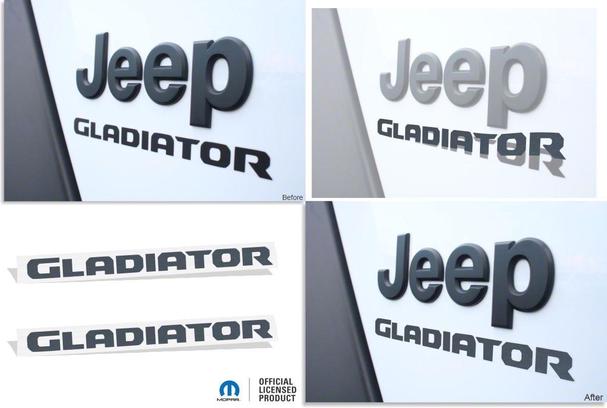 Jeep Gladiator GLADIATOR Fender Overlay Decals; Reflective Black (20-24 ...
