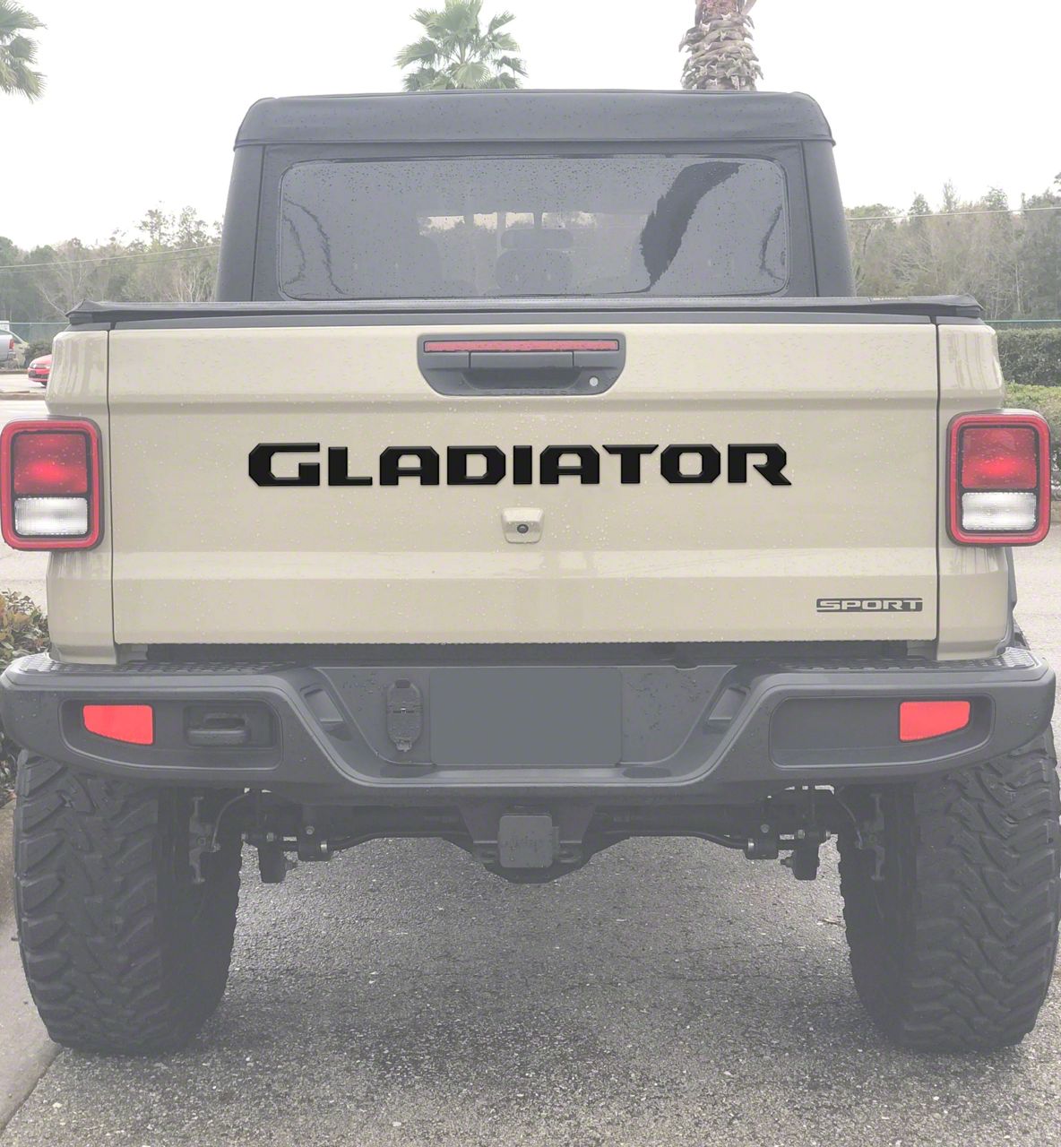 Jeep Gladiator Gladiator Tailgate Letters; Reflective Black Topo with ...