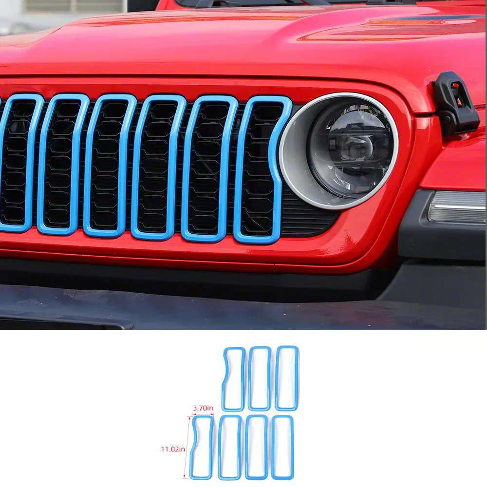 Jeep Gladiator Grille Trim Rings; Light Blue (24-26 Jeep Gladiator JT ...