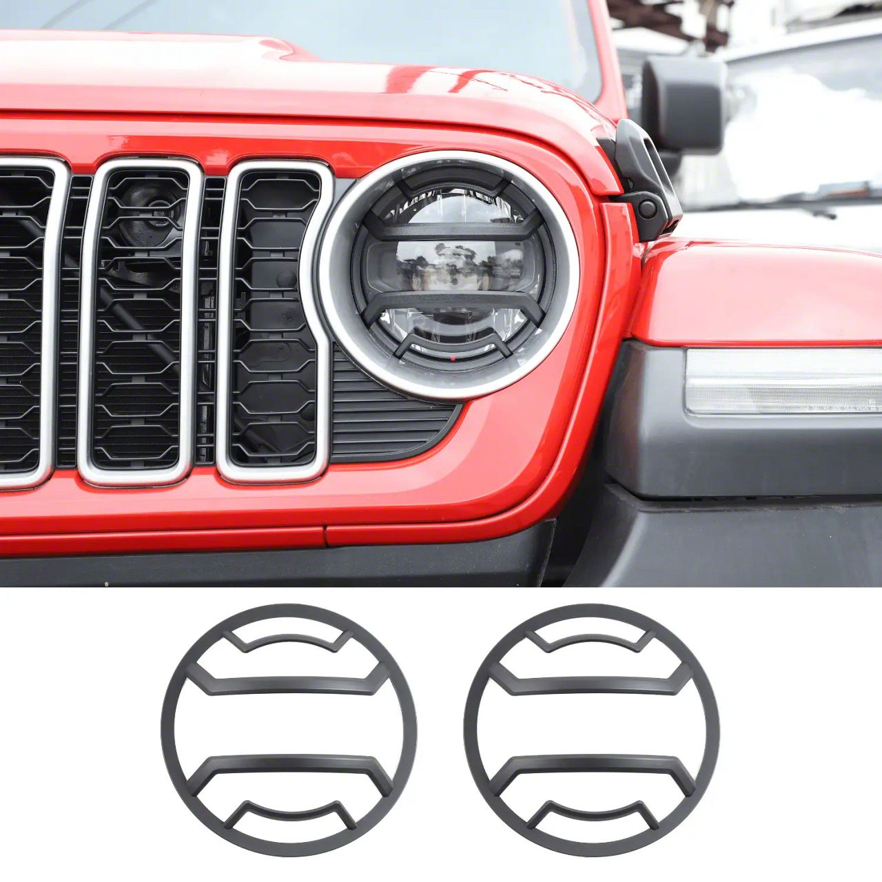 Jeep Gladiator Headlight Guards; Black (20-26 Jeep Gladiator JT) - Free ...