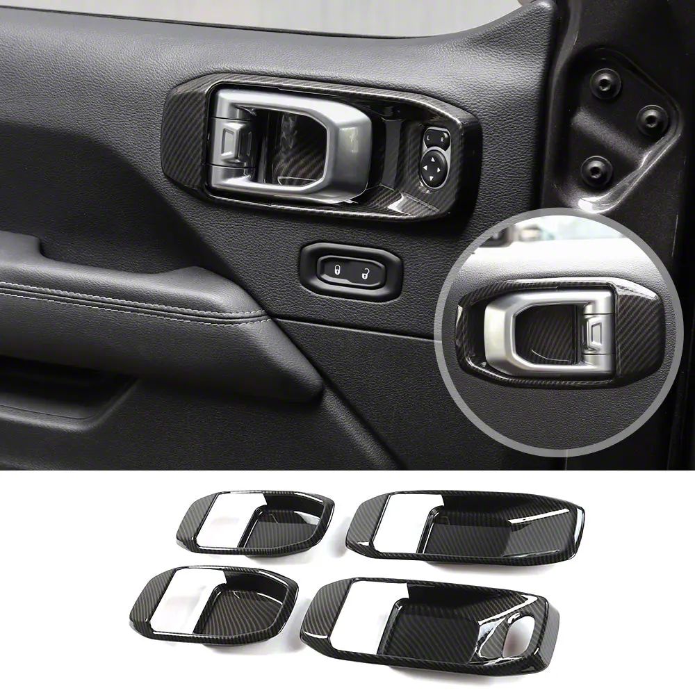 Jeep Gladiator Inner Door Bowl Trim; Black Carbon Fiber (20-26 Jeep ...
