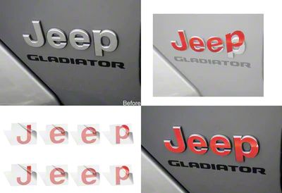 Jeep Gladiator JEEP Fender Emblem Overlay Decals; Reflective Black (20 ...