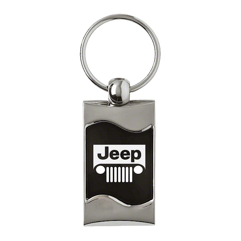Jeep Gladiator Key Chain; Jeep Grill Rectangular Wave Key Fob