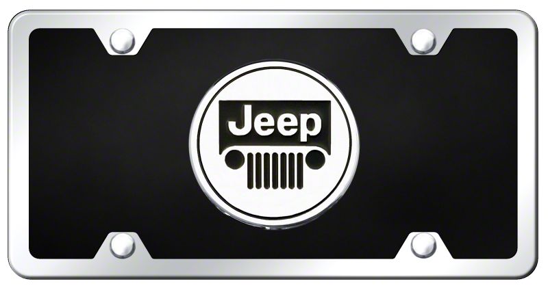 Jeep Gladiator Jeep License Plate; Chrome on Black Acrylic (Universal ...