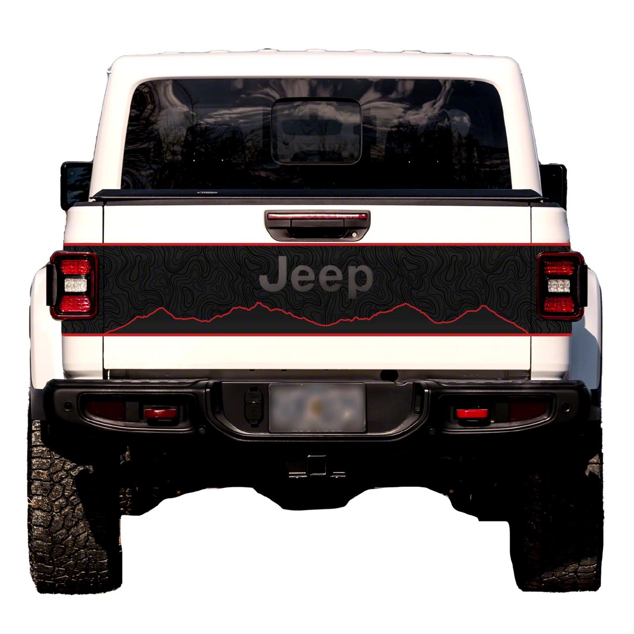 Jeep Gladiator Mountain Style Tailgate Wrap Graphic; Red (20-26 Jeep ...