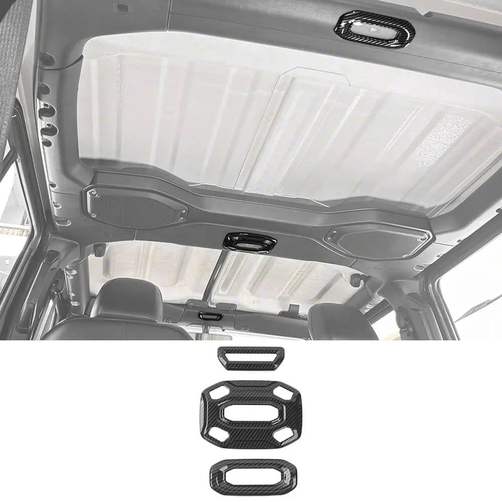 Jeep Gladiator Overhead Light Trim Covers; Carbon Fiber (20-23 Jeep ...