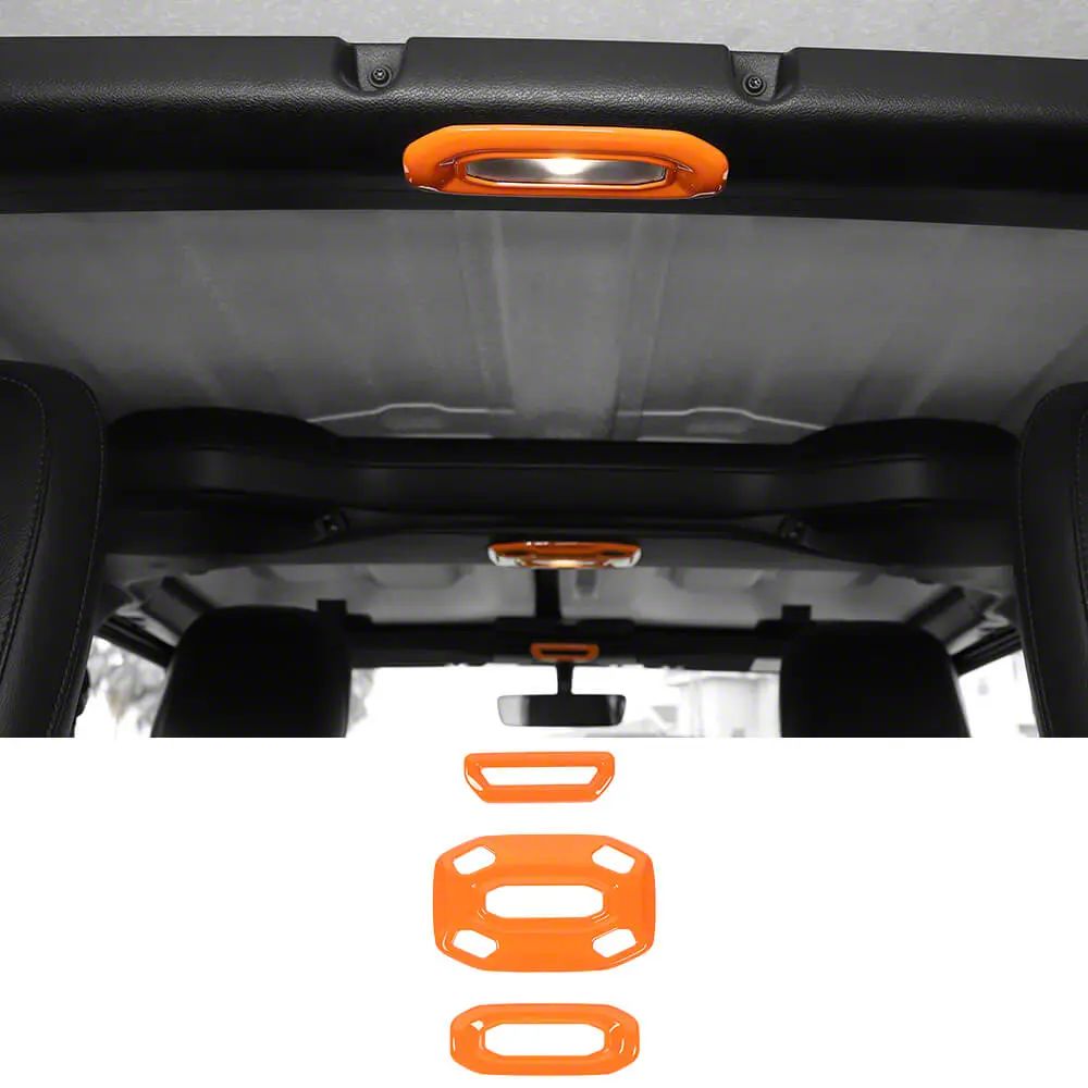 Jeep Gladiator Overhead Light Trim Covers; Orange (20-23 Jeep Gladiator ...