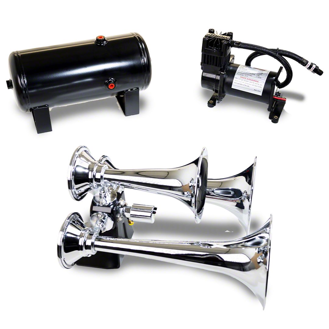 Jeep Gladiator ProBlaster ABS Triple Train Horn System; Chrome ...