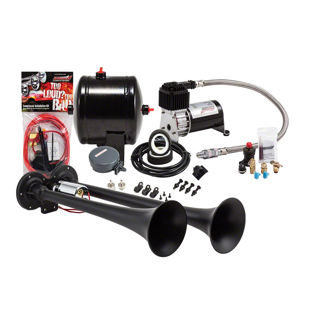 Jeep Gladiator ProBlaster Compact Dual Air Horn System; Black ...