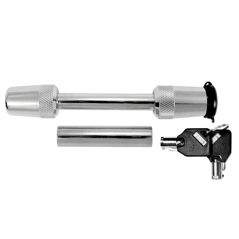 Jeep Gladiator Receiver Lock with Stainless Steel Sleeve; Chrome - Free ...