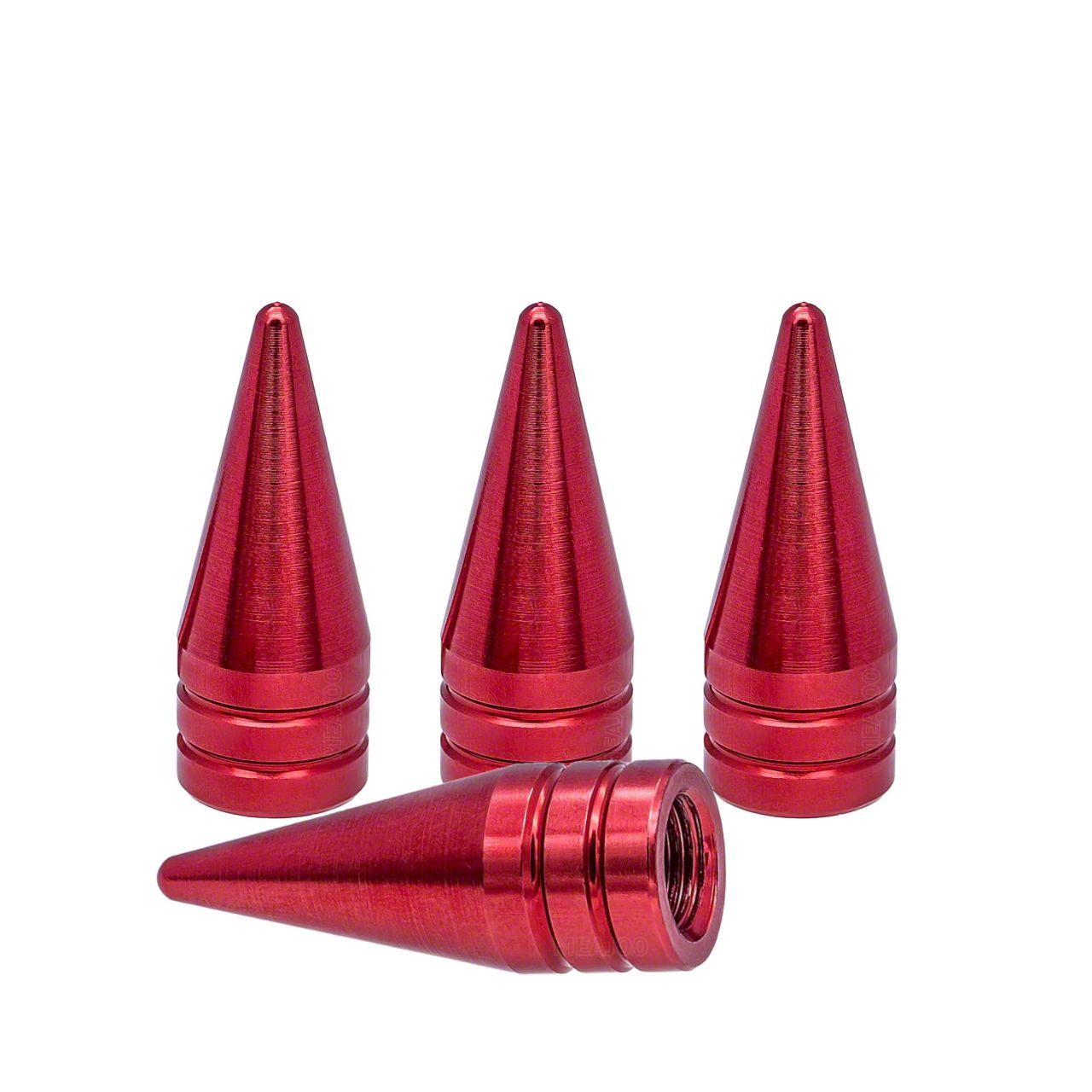 Jeep Gladiator Red Spike Valve Caps; 4-Pack (Universal; Some Adaptation ...