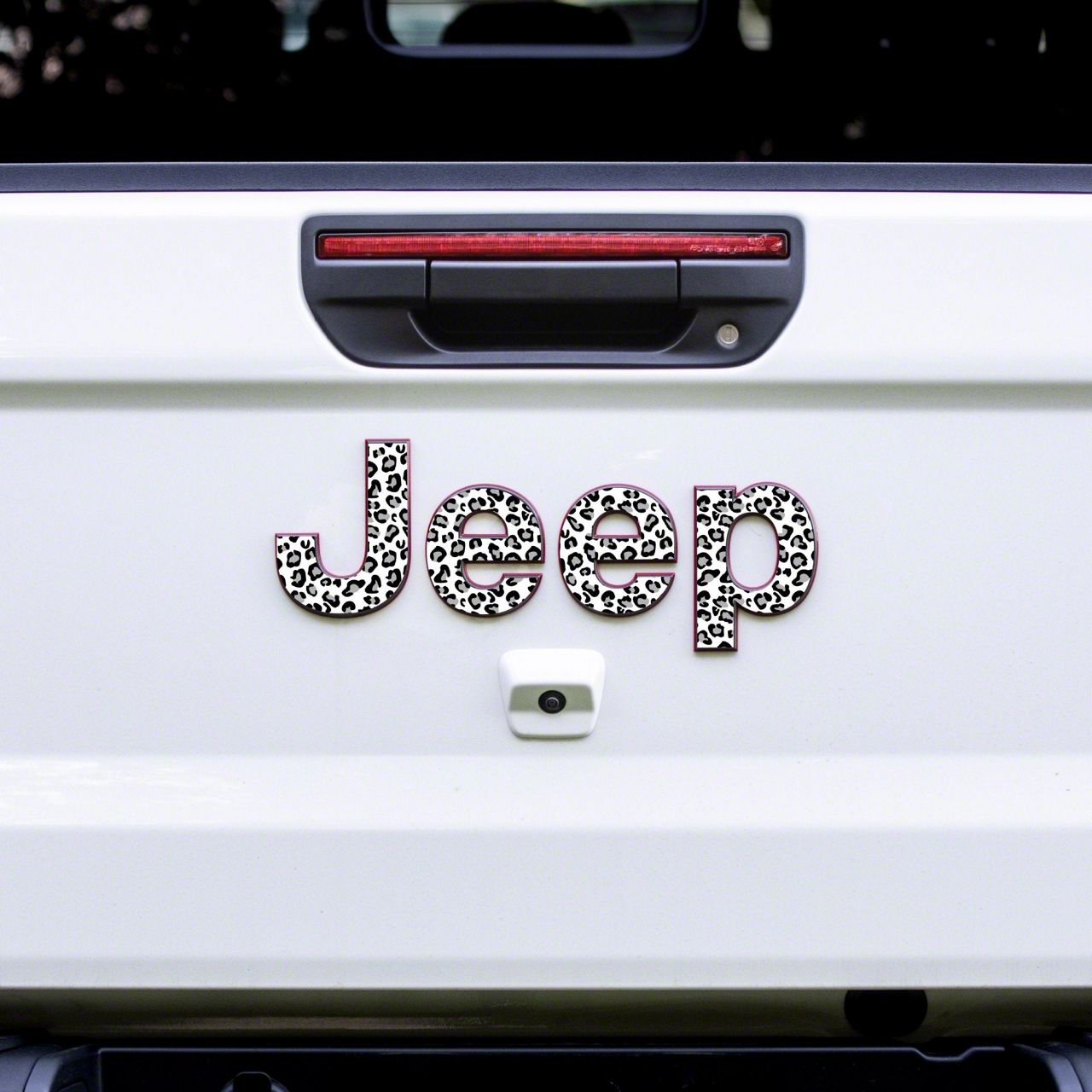 Jeep Gladiator Tailgate Emblem Overlay Decal Set; Matte Black and White ...