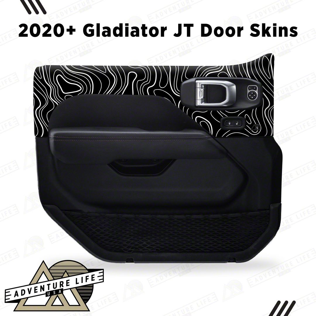 Jeep Gladiator Topographic Map Interior Door Skins; Rear; Gloss White ...