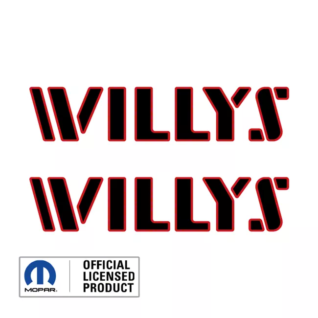 Jeep Gladiator WILLYS Hood Graphic; Black with Red Outline (20-25 Jeep ...