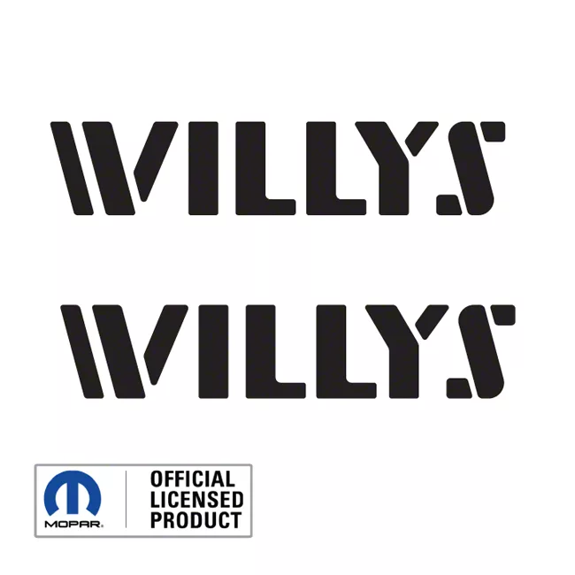Jeep Gladiator WILLYS Logo; Matte Black (20-25 Jeep Gladiator JT ...