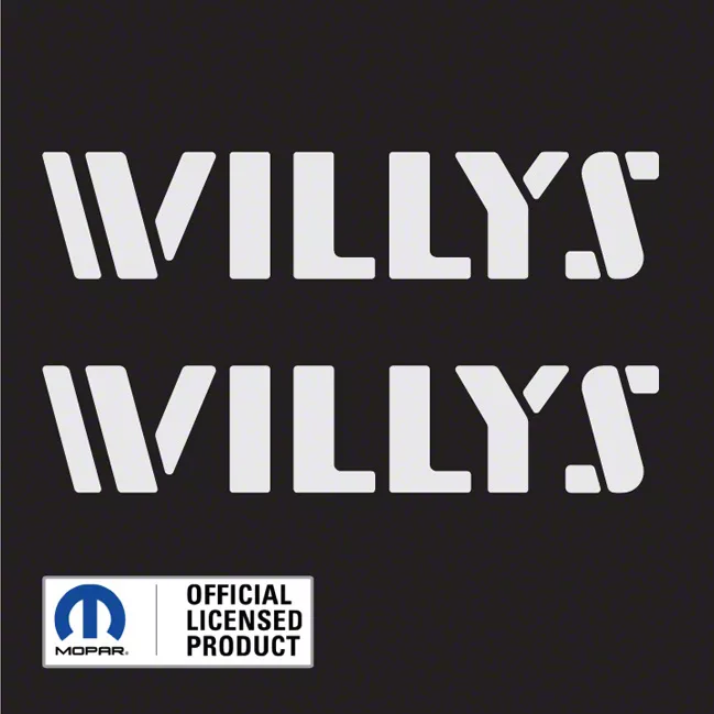 Jeep Gladiator WILLYS Logo; Matte White (20-25 Jeep Gladiator JT ...