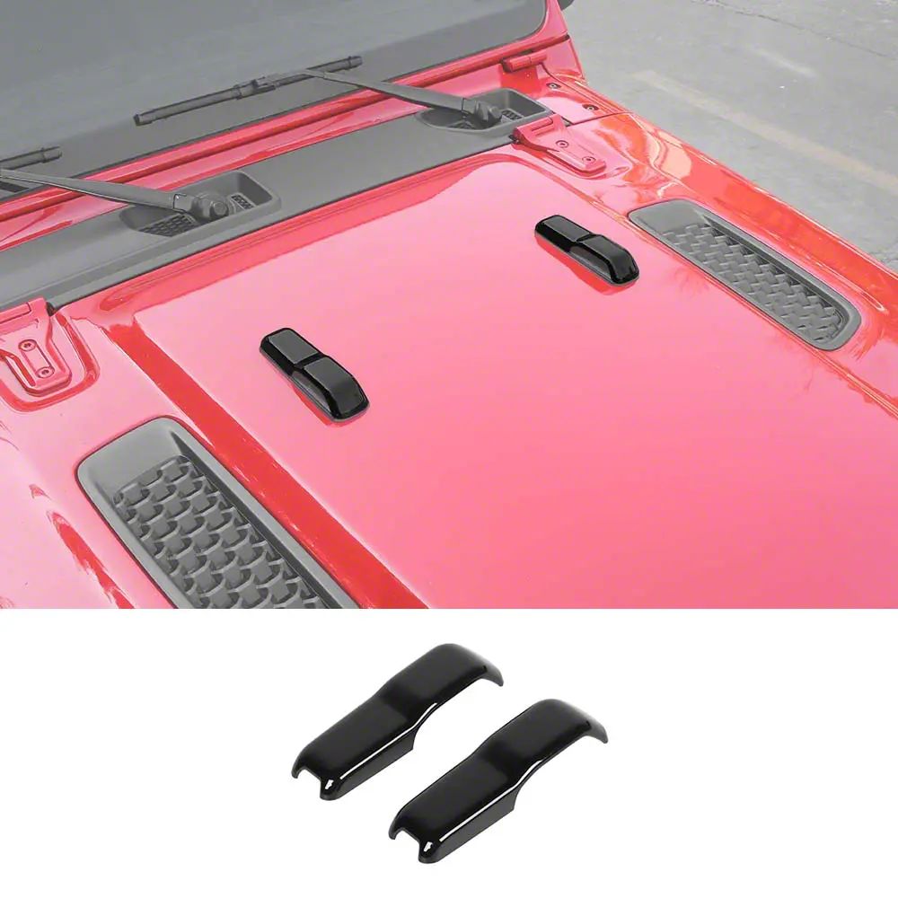 Jeep Gladiator Windshield Hood Hold Down Covers; Black (20-26 Jeep ...