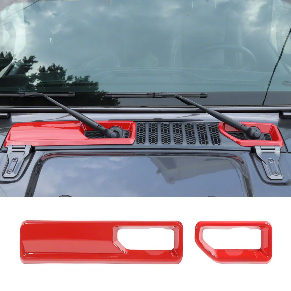 Jeep Gladiator Windshield Wiper Base Trim; Red (20-26 Jeep Gladiator JT ...