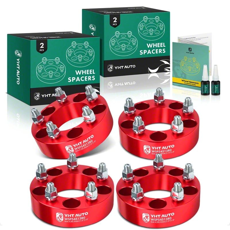 Jeep Grand Cherokee 1.50-Inch 5-Lug Wheel Spacers; Red; Set of Four (93 ...