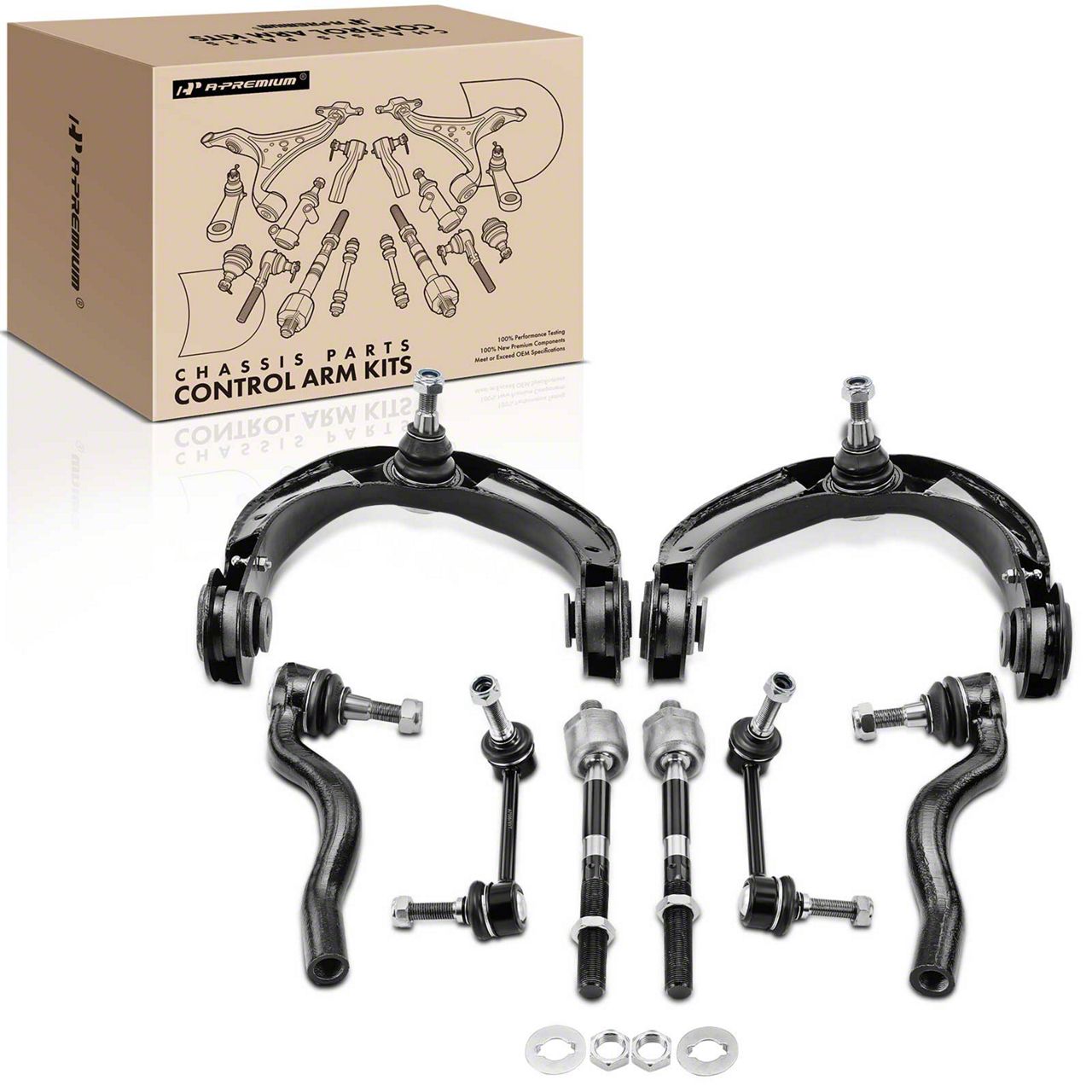 Jeep Grand Cherokee Front Upper Control Arm, Ball Joint, Sway Bar Link and Tie Rod End Kit (11 ...