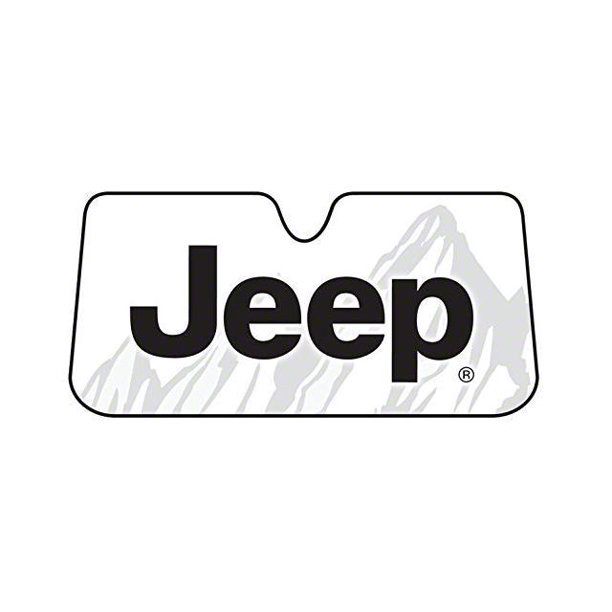 Jeep Grand Cherokee Sun Shade with Jeep Logo; White (Universal; Some ...