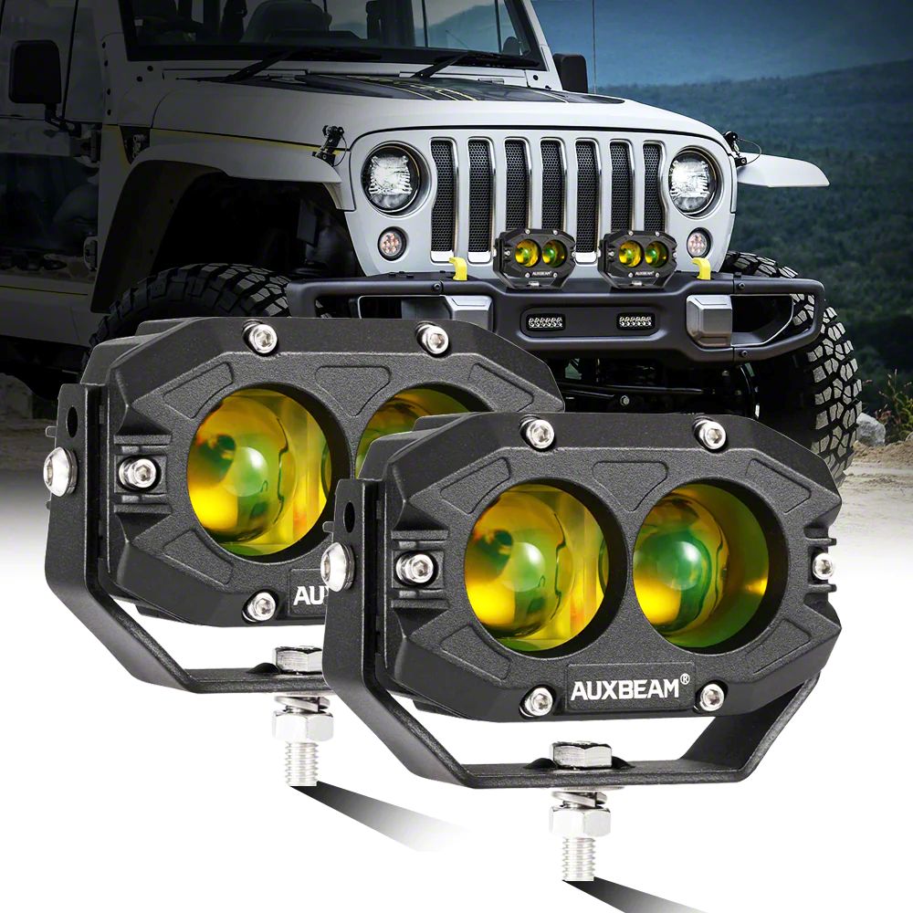 Jeep Renegade 4-Inch Amber LED Pod Lights; Spot Beam (Universal; Some ...