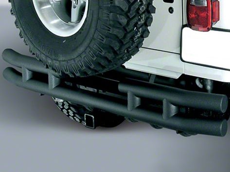 Rugged Ridge Jeep Wrangler 3-Inch Double Tube Rear Bumper with Hitch ...