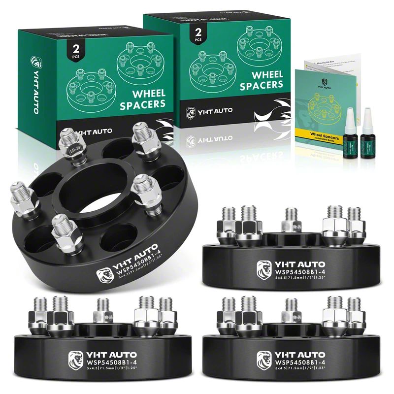 Jeep Wrangler 1.25-Inch 5-Lug Wheel Spacers; Black; Set of Four (87-06 ...