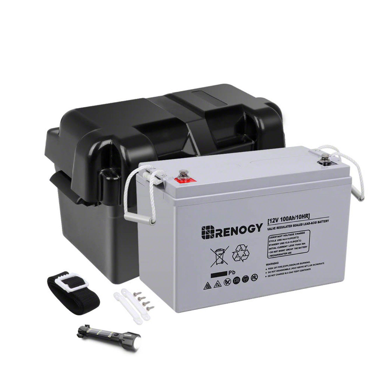 Jeep Wrangler 12V 100Ah Deep Cycle AGM Battery with Battery Box - Free ...
