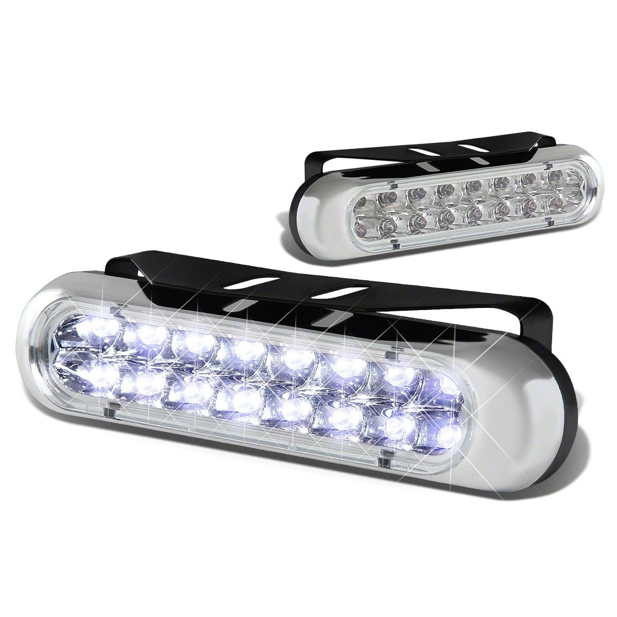 Jeep Wrangler 16-LED Rectangular Fog Lights; Clear (Universal; Some ...