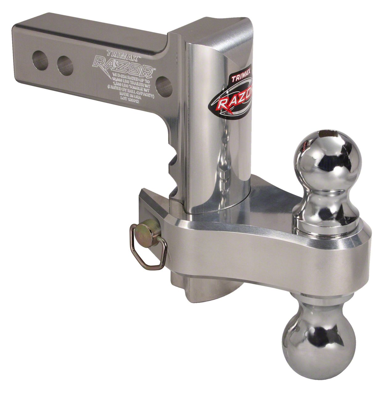 Jeep Wrangler 2-Inch Receiver Aluminum Adjustable Dual Ball Mount with ...