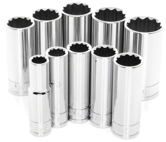 Universal XT 3/8-Inch Drive 12-Point Socket; Deep Wall; 10-Piece Set ...