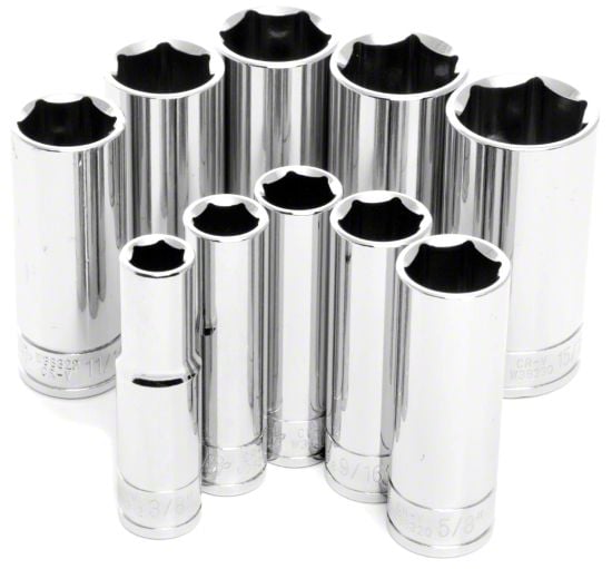 Universal XT 3/8-Inch Drive SAE Deep Wall Socket Set; 10-Piece Set ...