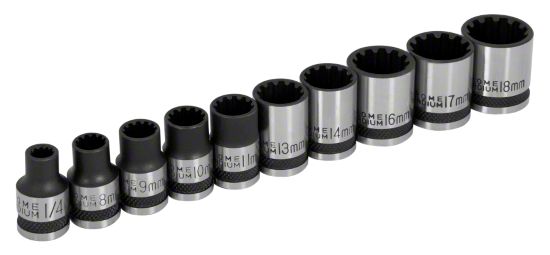Universal XT 3/8-Inch Drive Spline Socket Set; 10-Piece Set - Free Shipping