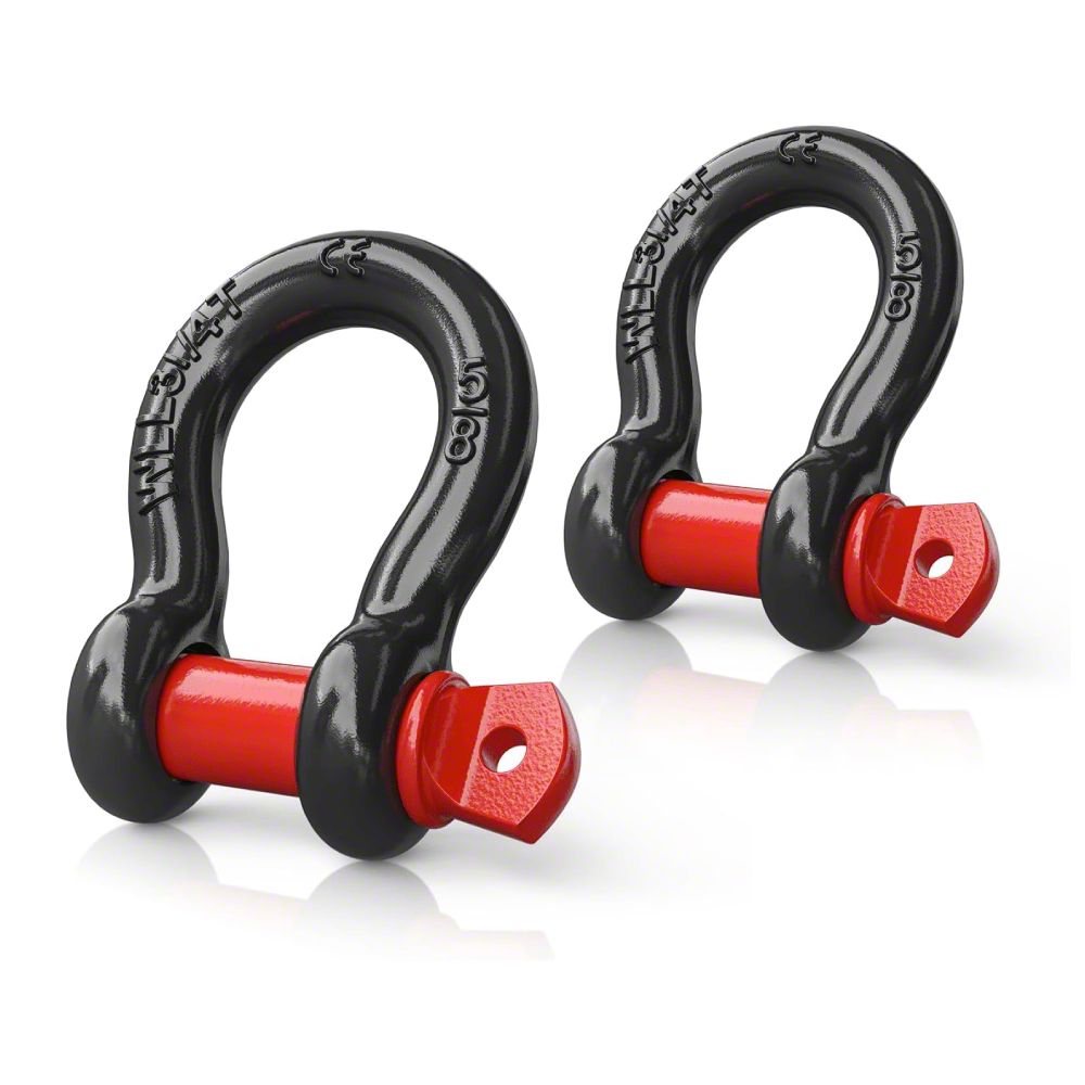 Jeep Wrangler 5/8-Inch D-Ring Shackles; 2-Pack - Free Shipping