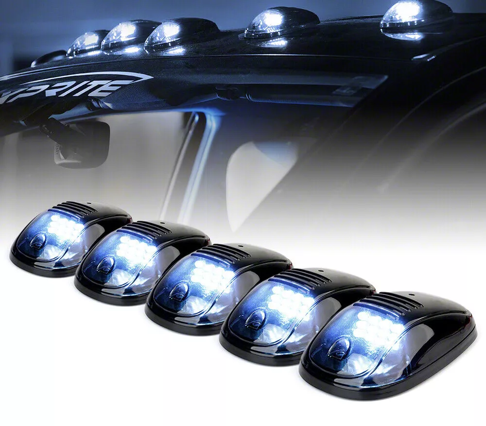 Jeep Wrangler 5-LED Guide G2 Series Smoked Roof Top Cab Clearance Light ...