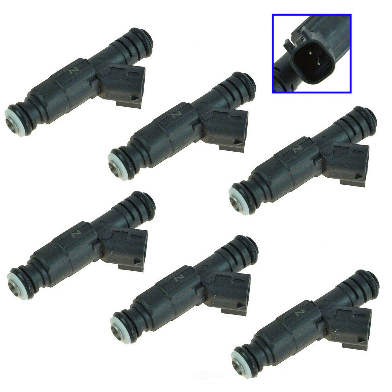 Jeep Wrangler 6-Piece Fuel Injector Set (99-04 4.0L Jeep Wrangler TJ ...