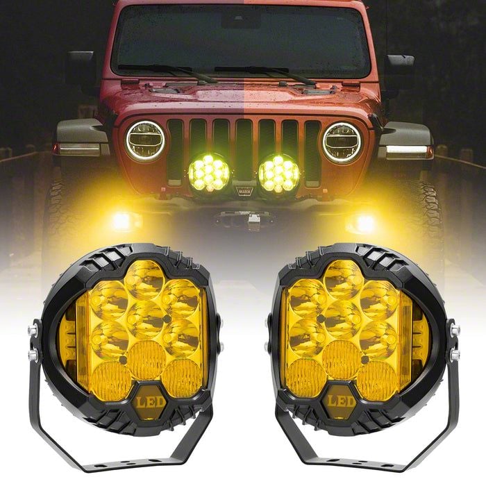 Jeep Wrangler 7-Inch Round LED Lights; White; Spot Beam (Universal ...