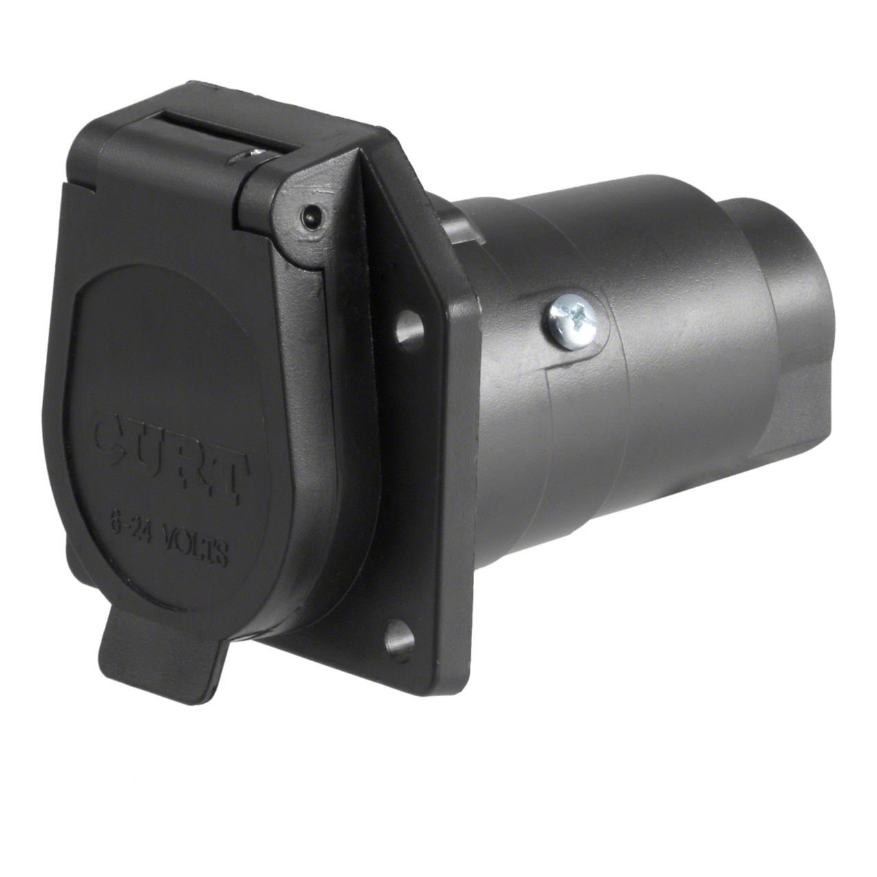 Jeep Wrangler 7-Way RV Blade Connector Socket; Black Plastic; Vehicle Side