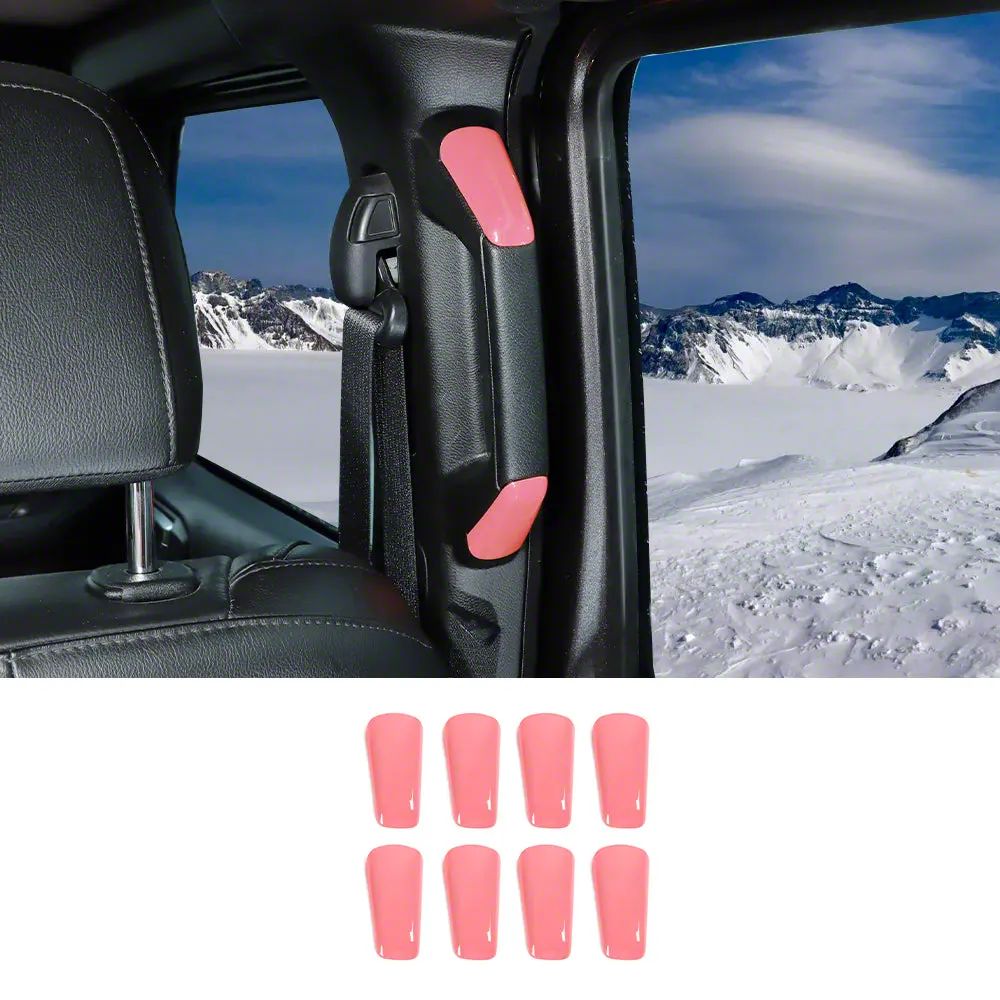 Jeep Wrangler A and B-Pillar Grab Handle Accent Trim; Pink (18-23 Jeep ...