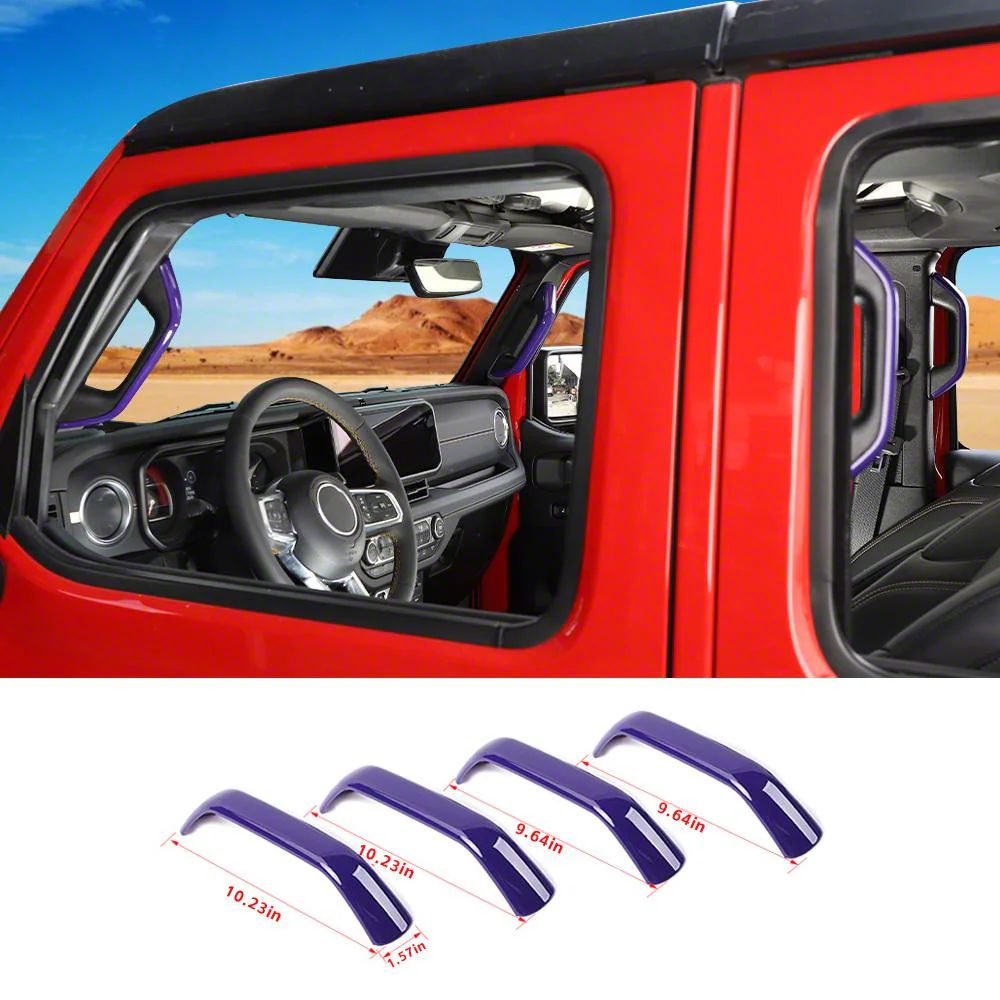 Jeep Wrangler A and B-Pillar Grab Handle Accent Trim; Purple (24-26 ...