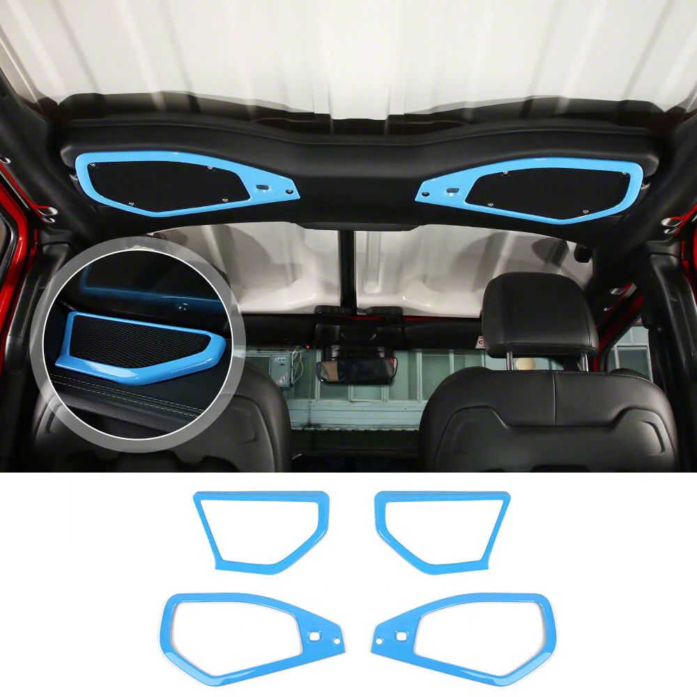 Jeep Wrangler A-Pillar and Top Roof Mount Speaker Trim Rings; Light ...