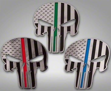 Jeep Wrangler American Pride Patriot Skull Emblem; Brushed (Universal ...