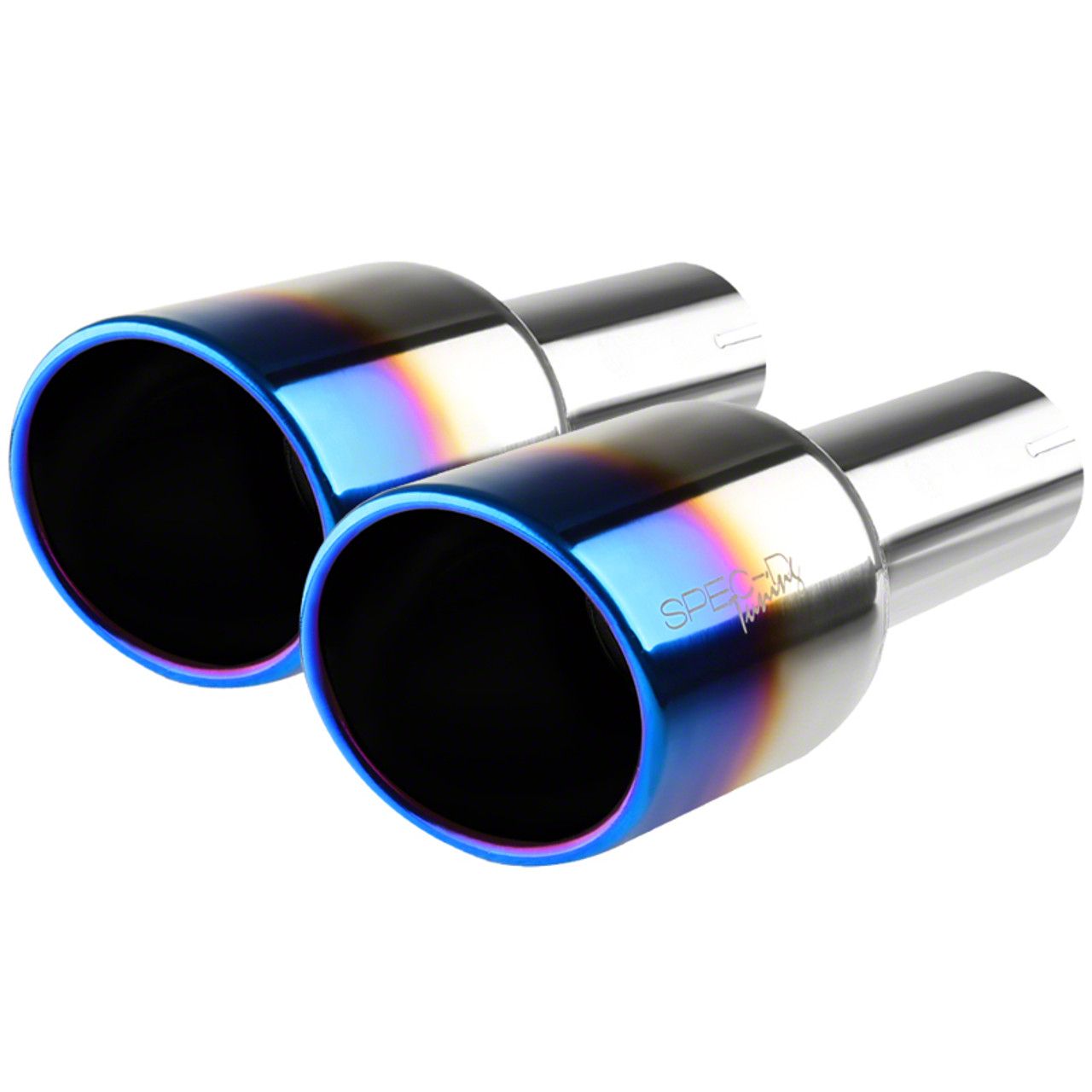 Jeep Wrangler Angled Cut Round Exhaust Tips; 4-Inch; Burnt Blue Tip ...