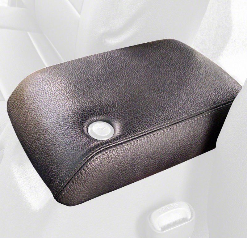 Jeep Wrangler Armrest Cover with Lock Cylinder Cutout; Tan Leather with ...