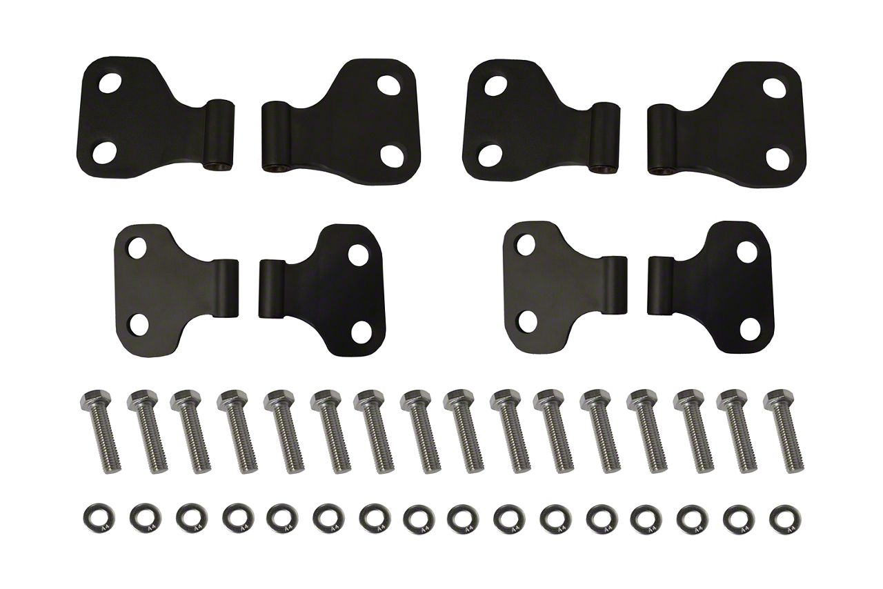 Jeep Wrangler Body Door Hinge Set; Black (18-26 Jeep Wrangler JL 4-Door ...